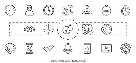 Set Time Vector Line Icons Contains Stock Vector Royalty Free 1684429558 Shutterstock