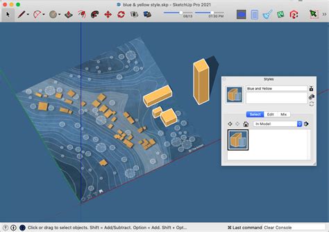 Blue And Yellow Sketchup Style