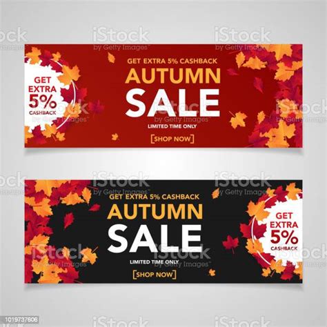 글자와가 판매 배너 템플릿입니다 밝은 잎을가 포스터 카드 레이블 배너 디자인입니다 벡터 일러스트 레이 션 10월에 대한 스톡 벡터 아트 및 기타 이미지 Istock