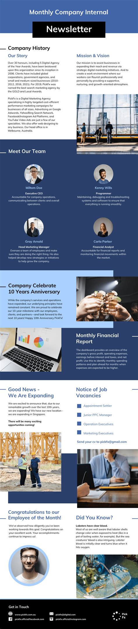 Newsletter Announcement Sample