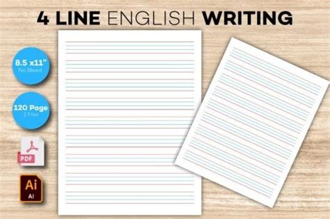 2 Four Line Handwriting Notebook Designs And Graphics