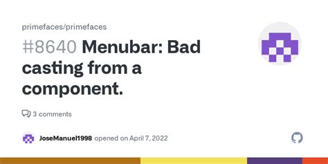 menubar bad casting from a component · issue 8640 · primefaces