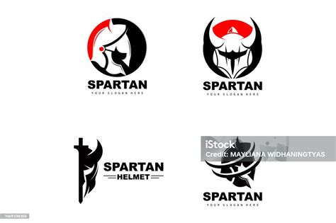 스파르타 로고 벡터 바이킹 야만용사 전쟁 헬멧 디자인 제품 브랜드 일러스트 레이 션 0명에 대한 스톡 벡터 아트 및 기타 이미지