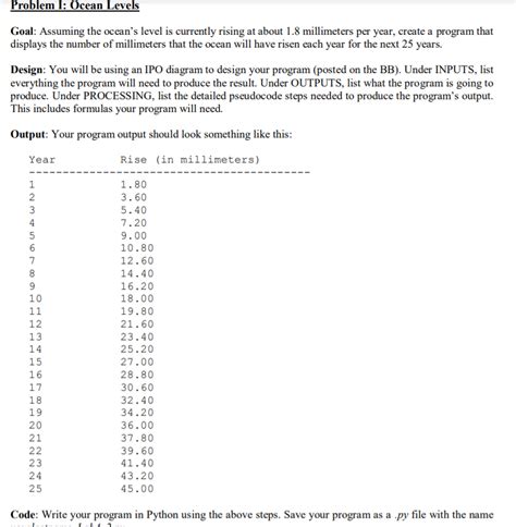 solved problem i ocean levels goal assuming the ocean s