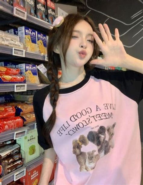 여자 루즈핏 오버핏 롱 박스 반팔티 강아지 핑크 검정 배색 나그랑 박시 부 반팔 롱티