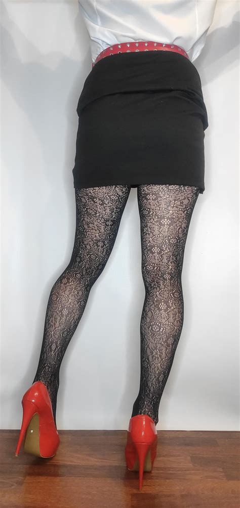 My Back In Laced Tights And Hottest Legs In Red 👠 Rfemboys