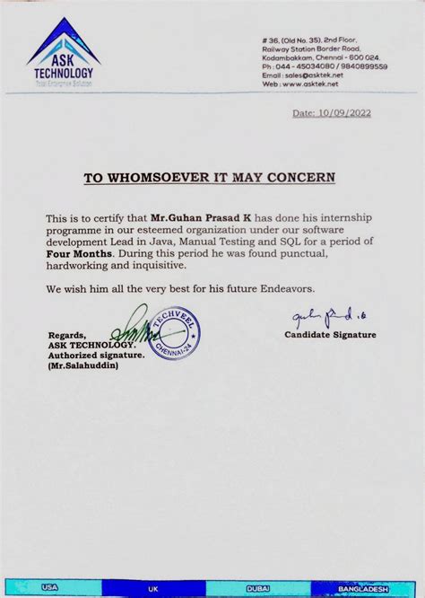 Guhan Prasad En Linkedin Internship Thankyou Development Softwaredevelopment