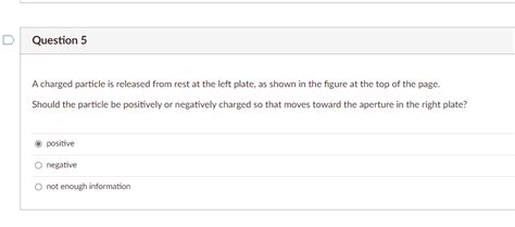 Solved Question A Charged Particle Is Released From Rest Chegg