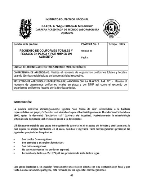 Practica 9 Microbiologia Pdf Microbiología Microorganismo