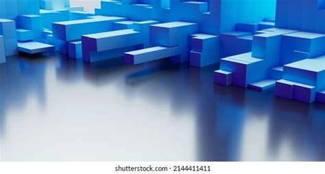 Volumetric Composition Parallelepipeds Different Sizes Cold Stock Illustration 2144411411