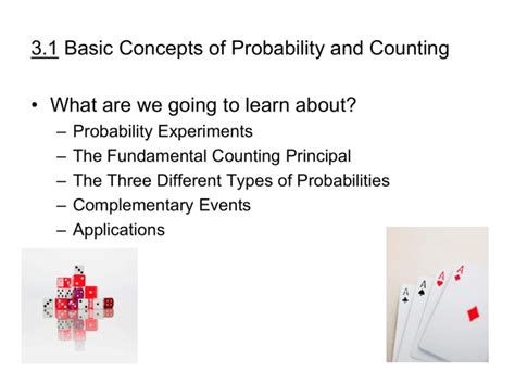 Probability Counting Basics Experiments Types Events
