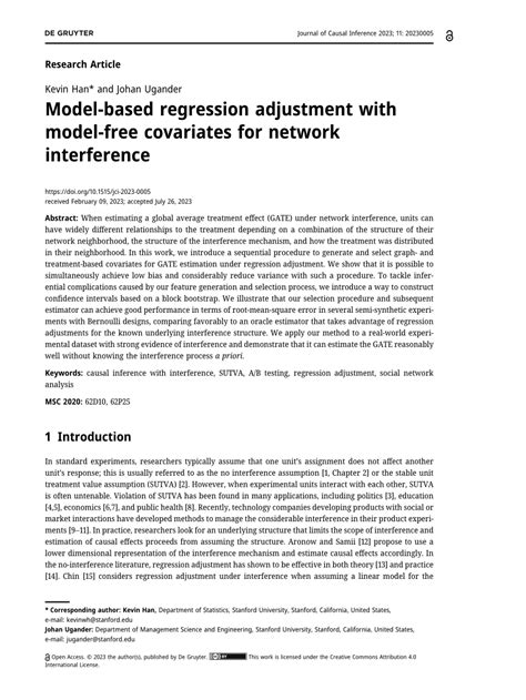 Pdf Model Based Regression Adjustment With Model Free Covariates For