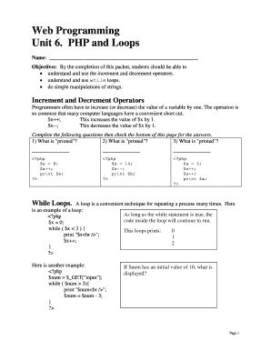 Fillable Online Web Programming Unit Fax Email Print PdfFiller