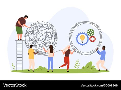 Solve Complex Difficult Problem By Simplification Vector Image