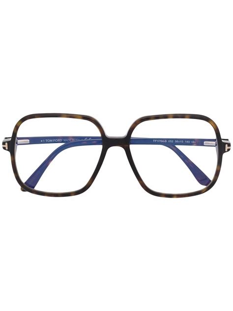 Tom Ford Eyewear Tortoiseshell Effect Square Glasses Brown Farfetch