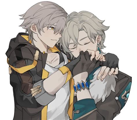 Trailblazer Caelus And Aventurine Honkai And More Drawn By J Bge Danbooru