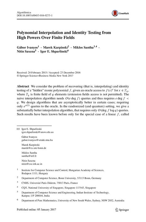 Hidden Shift Hidden Shift Doi 10s00453 016 0273 Polynomial