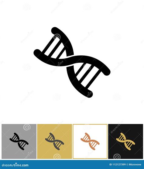 Ícone Do Adn Símbolo Do Cromossoma Humano Da Genética No Ouro E Fundo