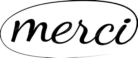 Premium Vector Merci Phrase Written Hand Drawn Lettering Quote