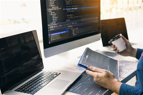 Premium Photo Asian Man Working Code Program Developer Computer Web