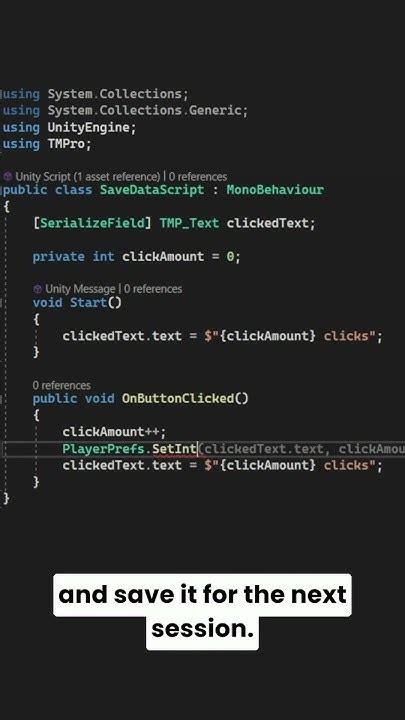 Save Data In Unity Using Playerprefs Shorts Youtube