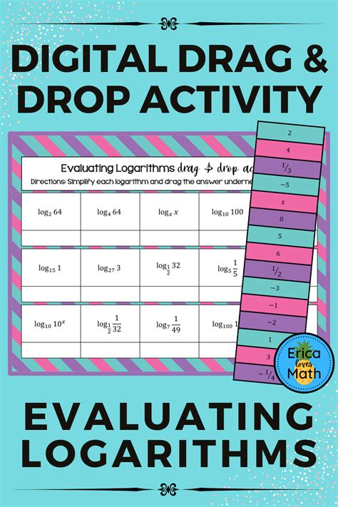 Evaluating Logarithms Digital Activity Drag Drop Digital Activities
