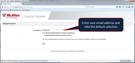 Mcafee Create Password Ala Support