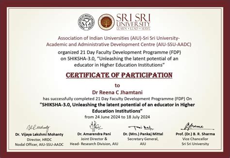 Dr Reena C Jhamtani On Linkedin Fdp Professionaldevelopment Highereducation Lifelonglearning