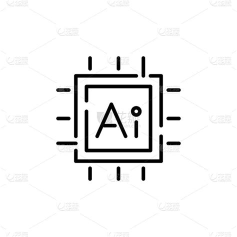 人工智能cpu图标。像素完美，可编辑的笔画素材 花瓣网