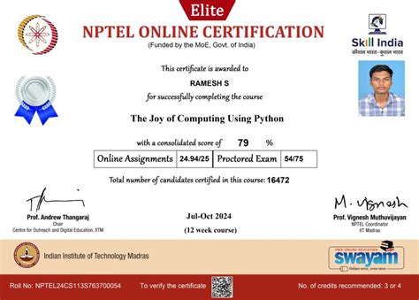 Ramesh S On Linkedin Nptel Pythonprogramming Iitmadras Python