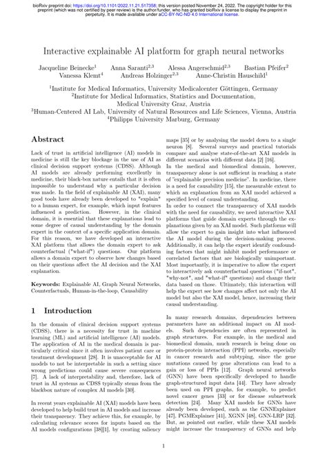 Pdf Interactive Explainable Ai Platform For Graph Neural Networks