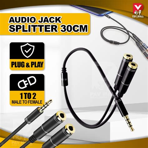 Audio Splitter Male To Female Audio Jack Splitter 1 To 2 Dual Headphone For PC Phone