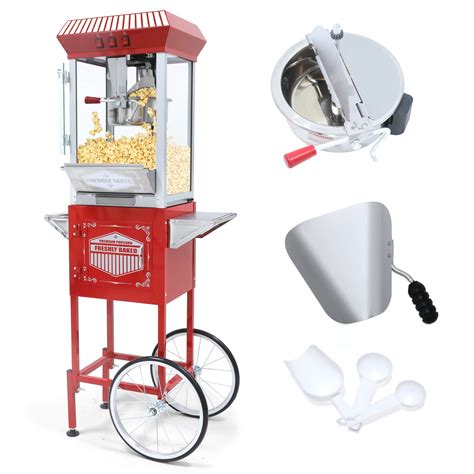12oz Popcorn Machine With Cart Holaki Movie Theater Popcorn Maker