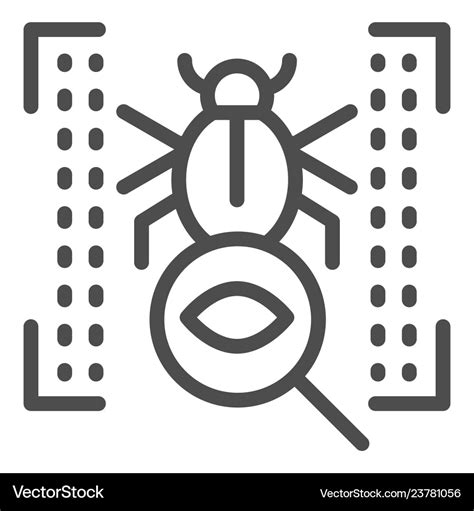 Vulnerability Scan Line Icon Bug Search Royalty Free Vector