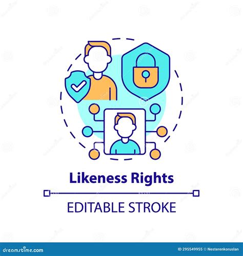 2d Thin Linear Icon Likeness Rights Concept Stock Vector Illustration