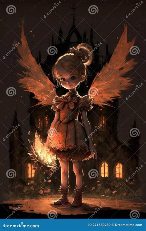 Molten Tinkerbell Wearing An Intricate Dress Image Generative Ai Stock