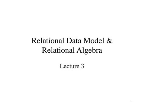 SOLUTION: Relational data model relational algebra - Studypool