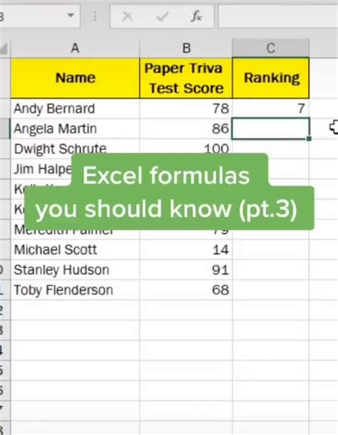 Video Ziad Ismail On Linkedin Excelskills Excelmagic Rankformula