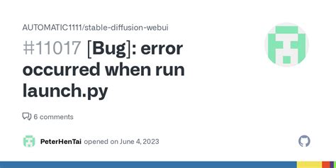 [bug] error occurred when run launch py · issue 11017 · automatic1111