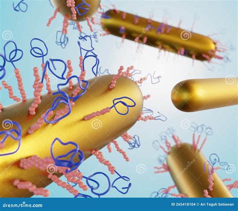 Isolated Polymer Conjugated Gold Nanoparticle Stock Illustration
