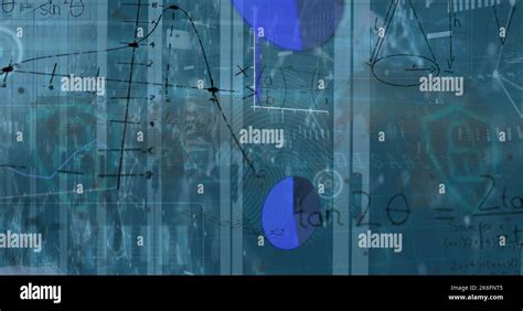 Image Of Mathematical Equations And Data Processing Over Server Room
