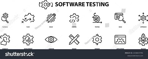 Software Testing Icons Vector Illustration Stock Vector Royalty Free Shutterstock