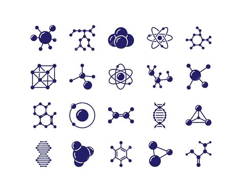 Premium Vector Chemical Icons Molecular Formula Structure Molecule Pictogram Bio Protein Logo