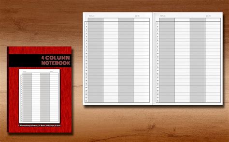 4 Column Notebook 4 Alternating Gray And White Columns Notebook