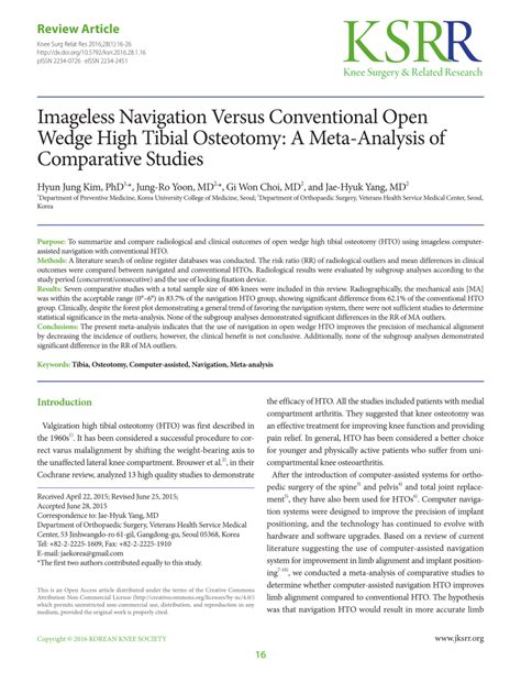 Pdf Imageless Navigation Versus Conventional Open Wedge High Tibial