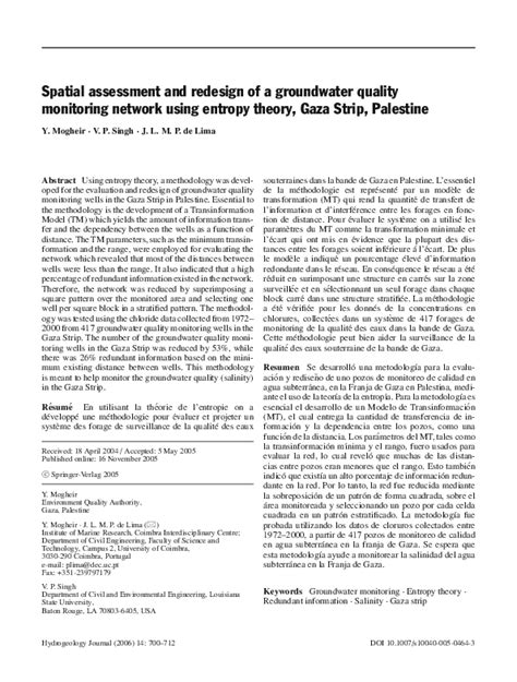 pdf spatial assessment and redesign of a groundwater quality
