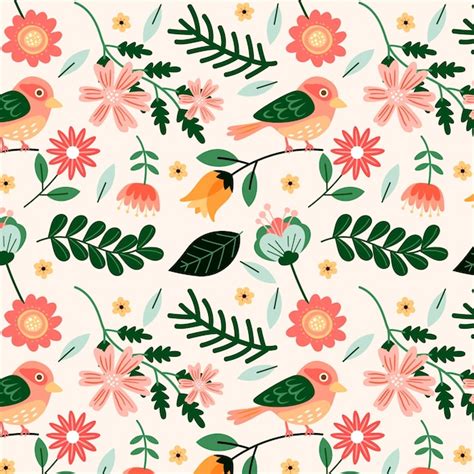 Free Vector Flat Spring Pattern Design Free Vector Flat Spring Pattern Design