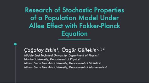 Pdf Research Of Stochastic Properties Of A Population Model With Fokker Planck Equation Under
