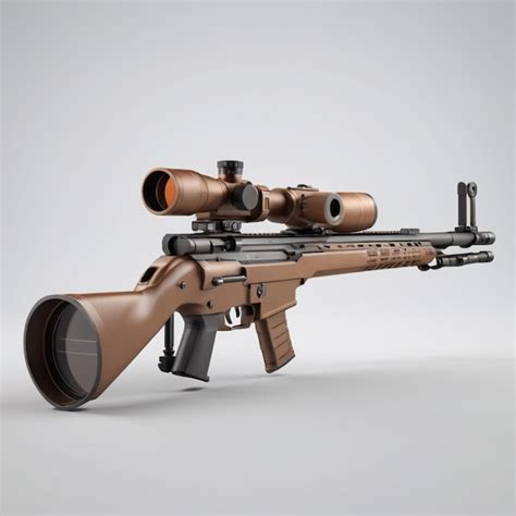 Premium Psd Brown Sniper Rifle Psd On A White Background