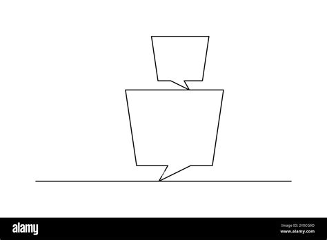 Speech Bubble Shape Continuous One Line Drawing Of Isolated Outline Vector Icon Stock Vector